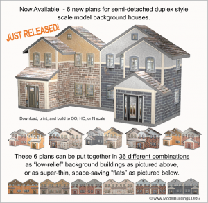 NEW! 2 Level Brick and Stucco Scale Model Semi-Detached Houses To ...